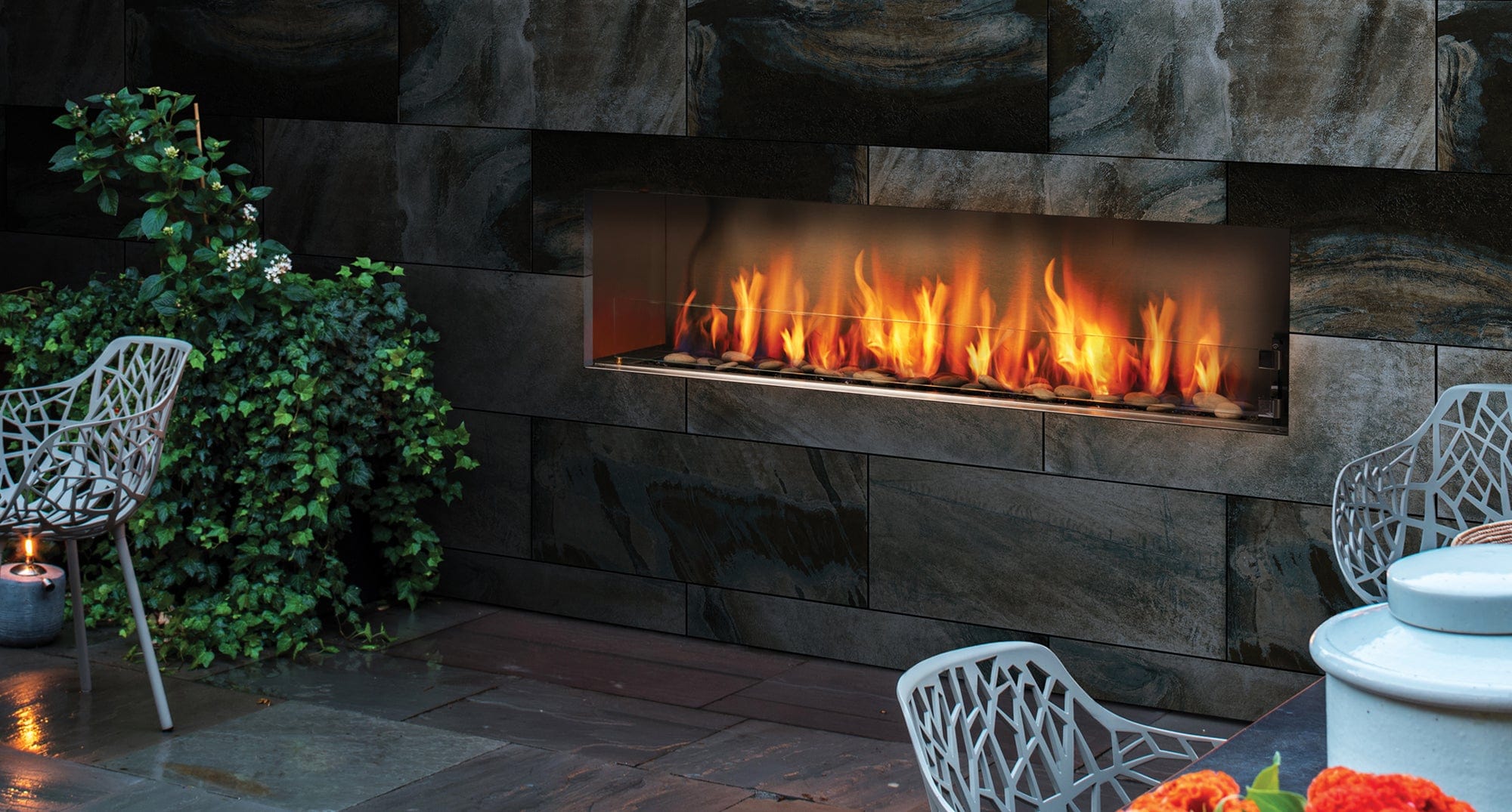 Barbara Jean Collection 72" Single Sided Linear Gas Fireplace – Flame ...