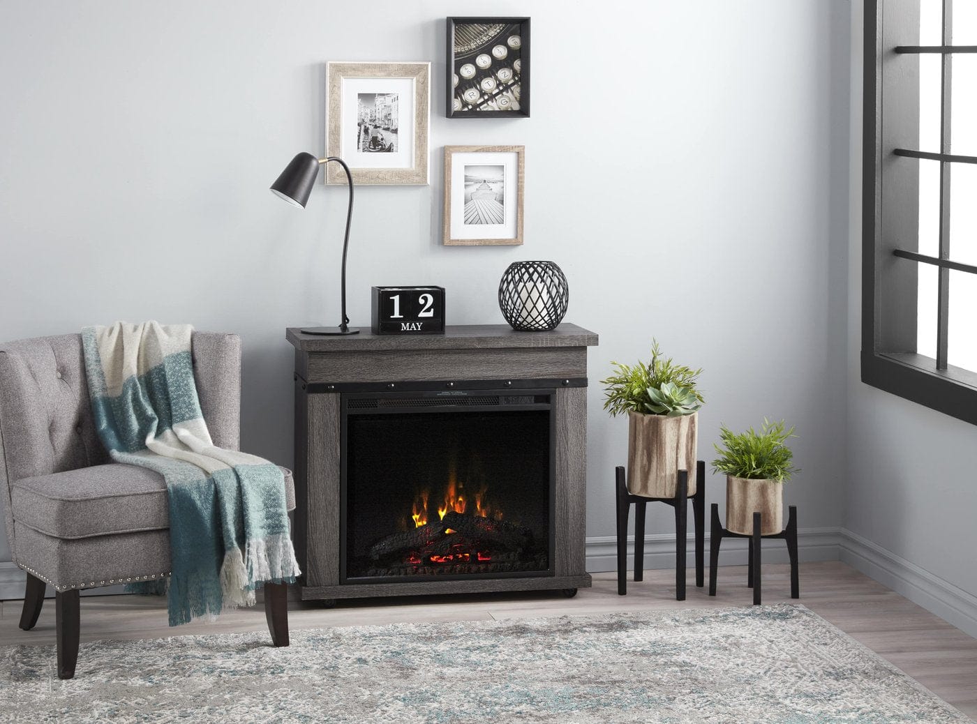 Dimplex Morgan Electric Fireplace Mantel, Charcoal Oak C3P23LJ-2085CO ...