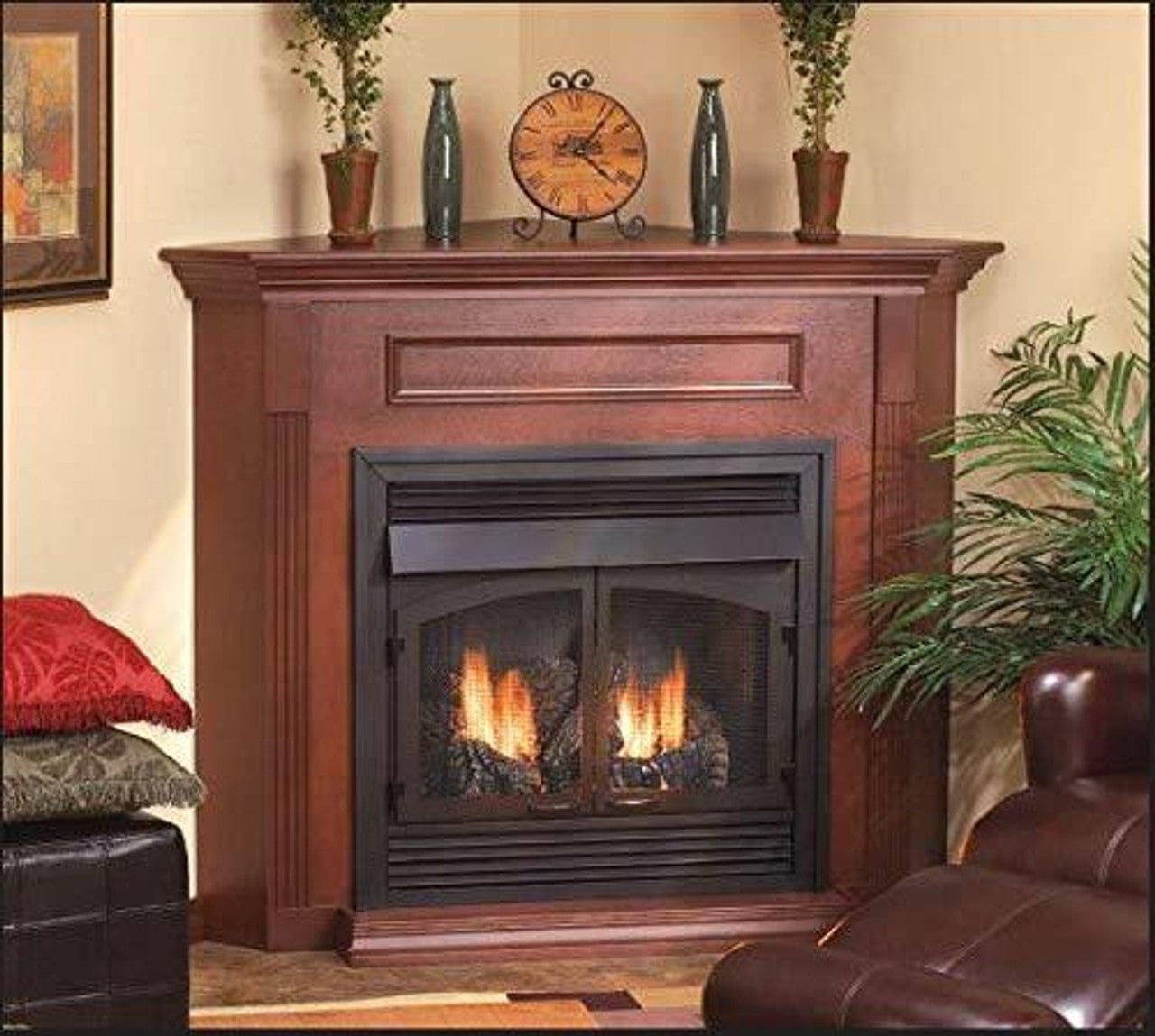Empire Tahoe 42-inch Corner Cabinet, Dark Oak Mantel EMBC4SDO – Flame ...