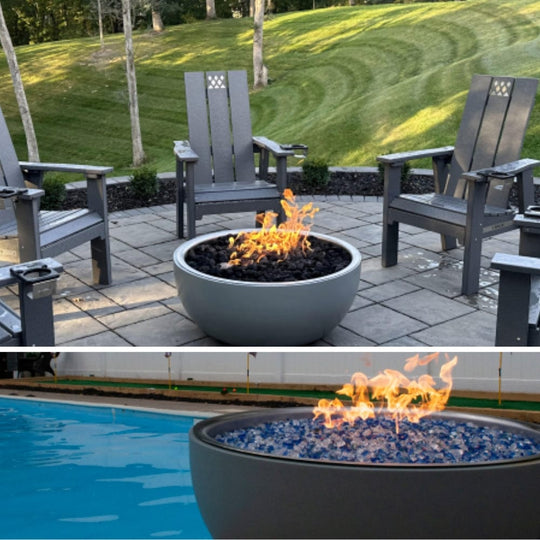 HPC Fire 35" Aluminum Gas Fire Bowl with Hi/Lo Smart Ignition – Flame ...