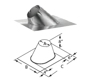 DuraVent DuraTech 8" Diameter All-Fuel Aluminum Roof Flashing - 8DT-F ...
