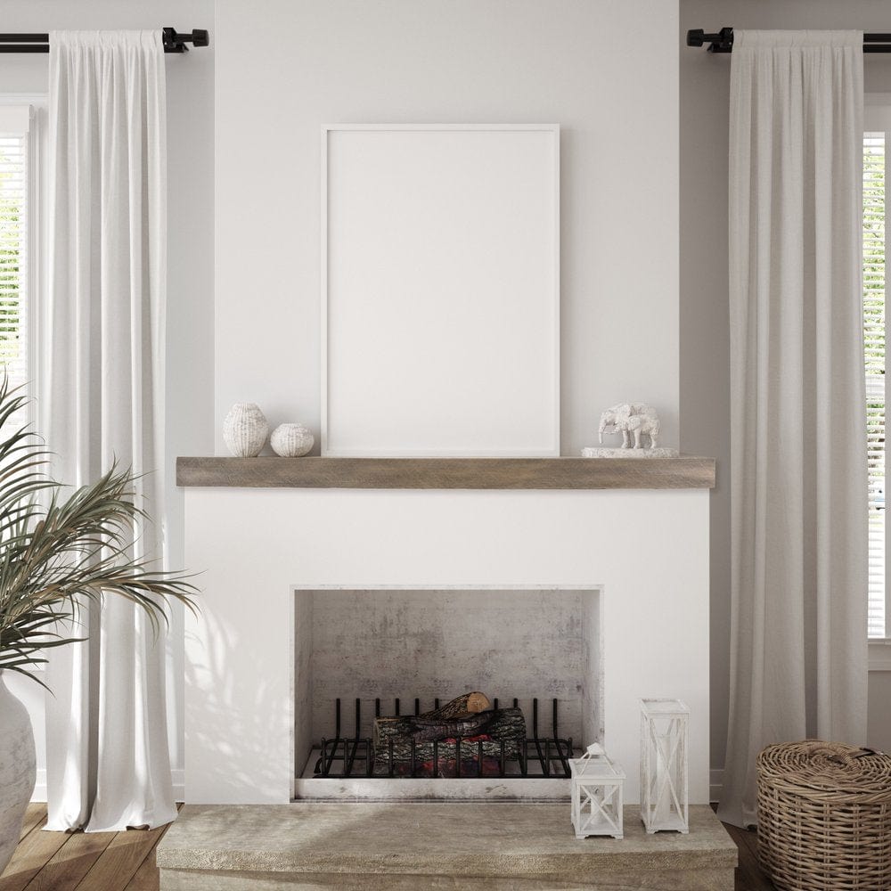 Lexington Hearth Flat Sawn Beam Pale Honey Fireplace Non-Combustible M ...