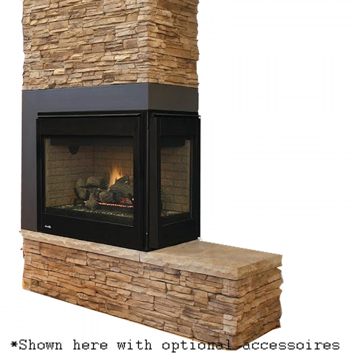 corner propane fireplace