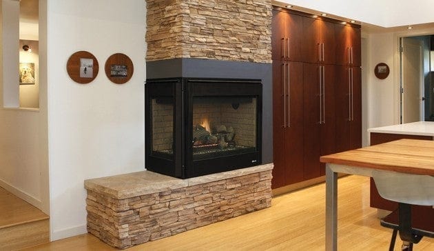 corner mount propane fireplace